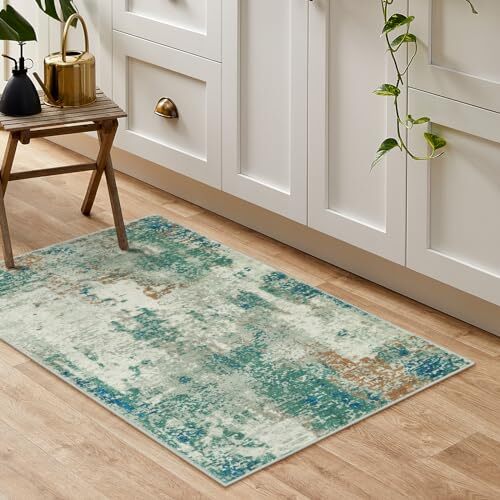 Modern Abstract Area Rug - 2x3 Small Bath Rugs Soft Washable Non 2' x 3 ...