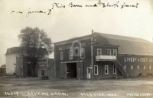 Morrice Michigan Shiawassee Co. Livery & Blacksmith RPPC Photo Postcard ...