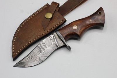 AB Handmade Damascus Custom Walnut Wood Small Hunting Camping Knife | eBay