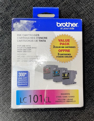 Brother Ink Cartridge LC 101 CL 3-pack Magenta Cyan Yellow New Open ...