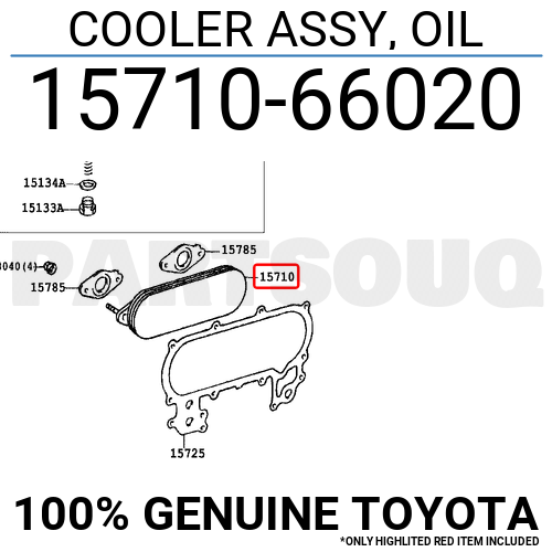 1571066020 Genuine Toyota COOLER ASSY, OIL 15710-66020 | eBay