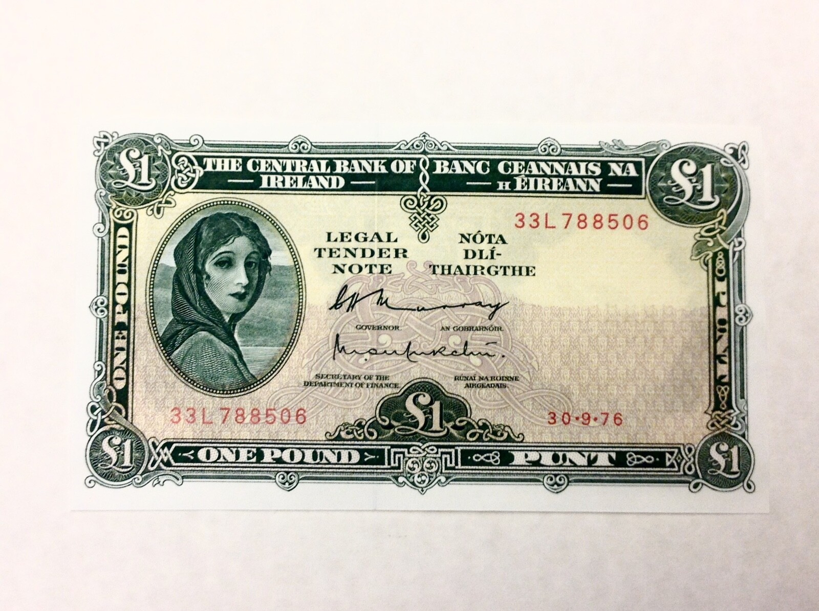 ~ IRELAND 1 POUND 1976-LADY LAVERY P 64d UNC UNCIRCULATED | eBay