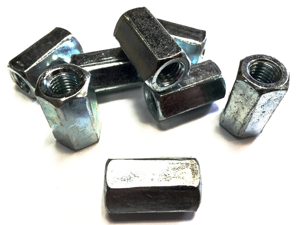 10 x Threaded Rod Connector, Threaded Bar, Stud BZP M6 M8 M10 M12 M16 ...