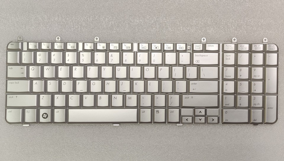Keycap Replacement Kit - For Silver HP Pavilion DV7-1000 Laptop (Key ...
