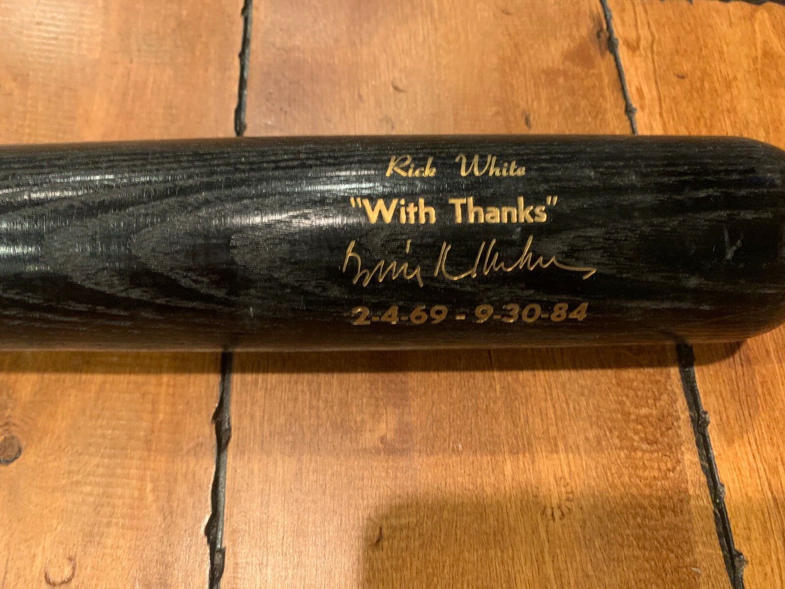 RICHARD RICK WHITE Bowie Kent Kuhn LOUISVILLE SLUGGER BASEBALL BAT 35 ...