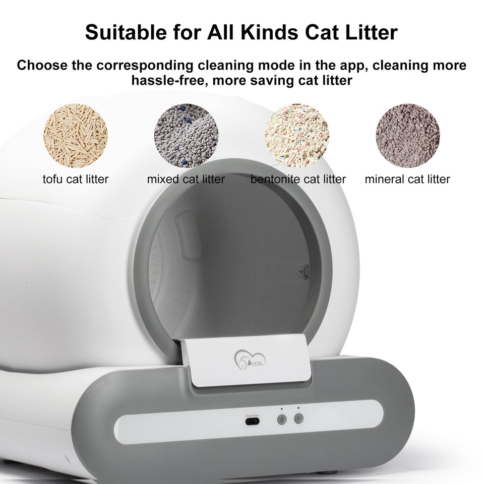 DOEL Automatic Self-Cleaning Cat Litter Box 65L APP Control with Cat ...