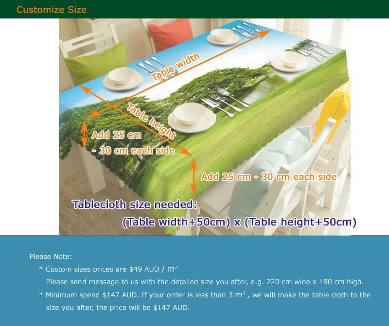 Blue Edge Lake 3D Tablecloth Table cover Cloth Rectangle Wedding Party ...