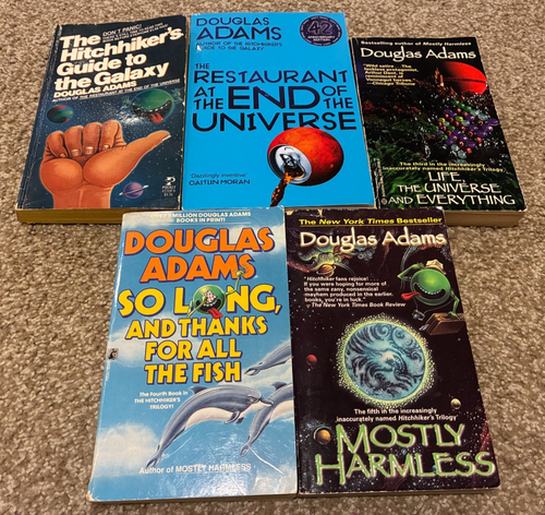 Hitchhiker's Guide to the Galaxy - Complete 5-Book Series Set - Adams ...