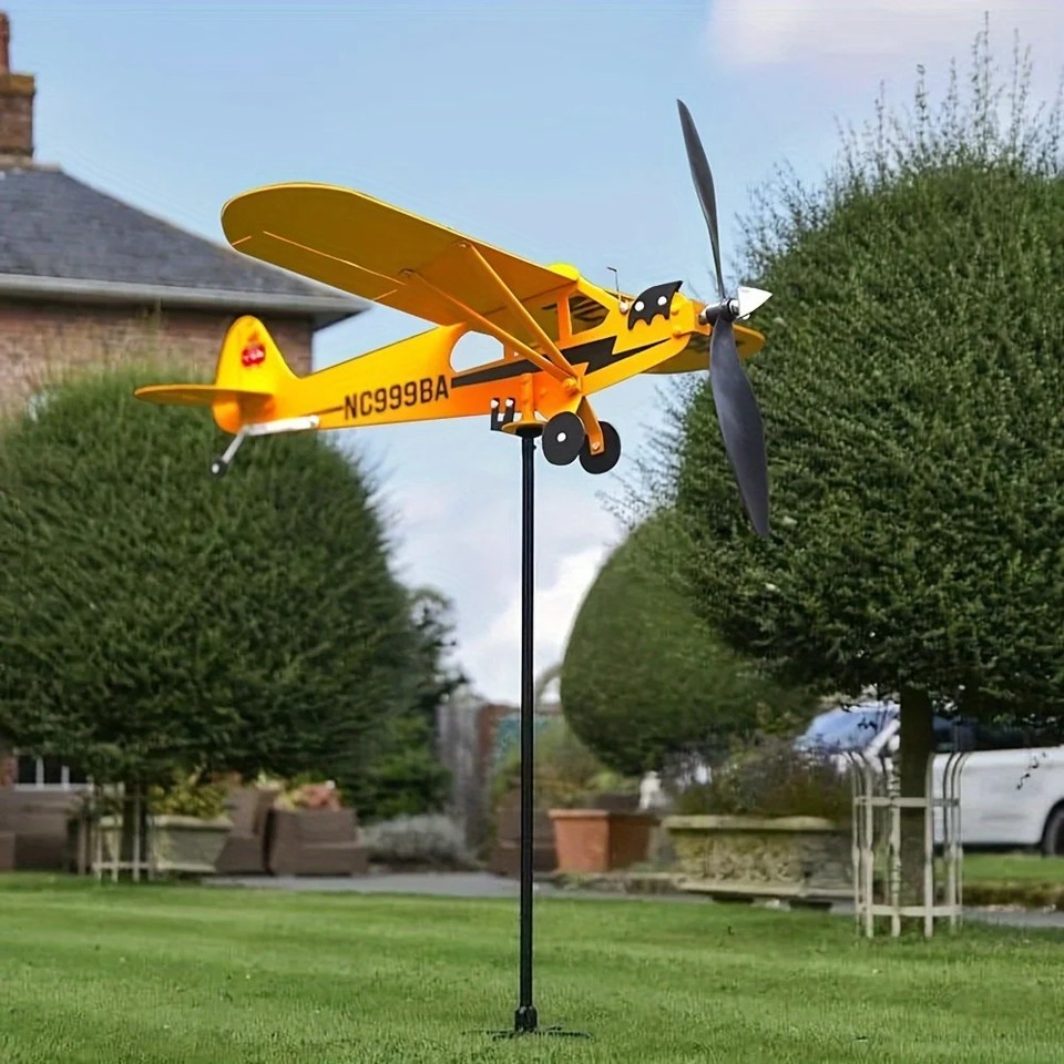 Creative Weather Vane Wind Direction Compass Pipe Airplane Weathervane ...