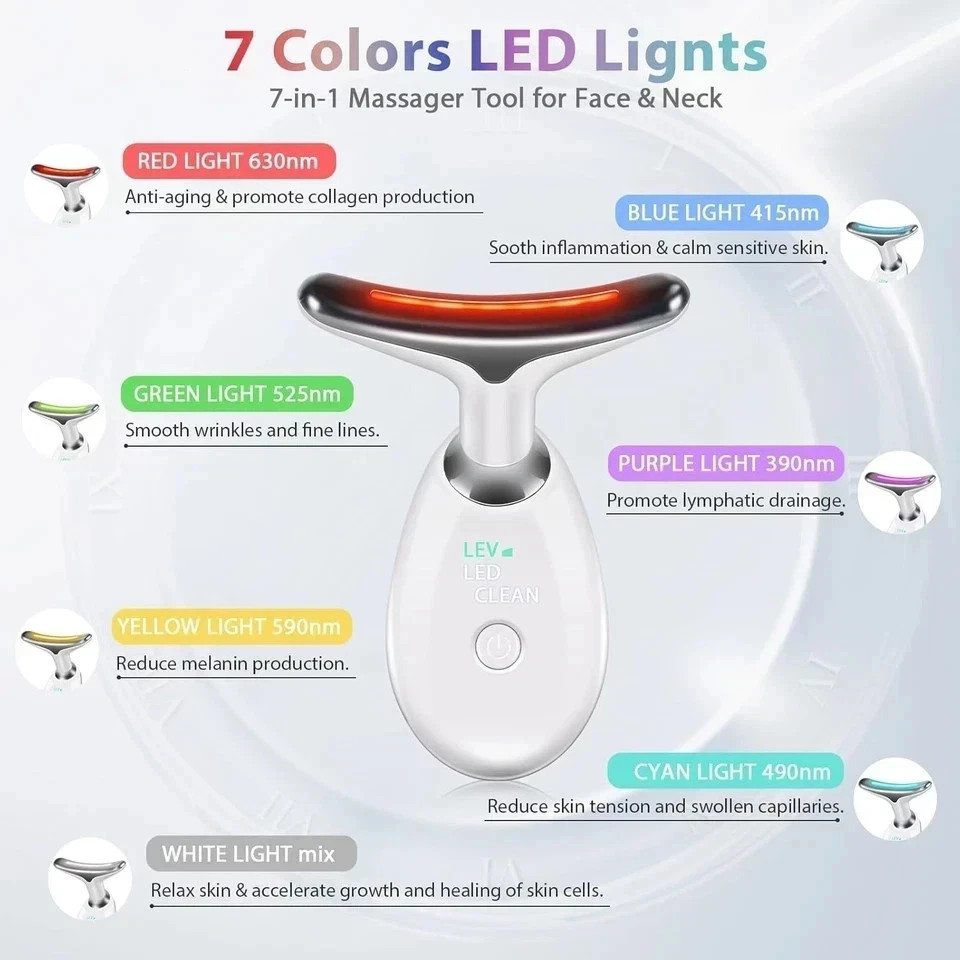 Lux Cove 7 in 1 Led Facial Sculptor, 7 Color & 3 Modes Led Facial face ...
