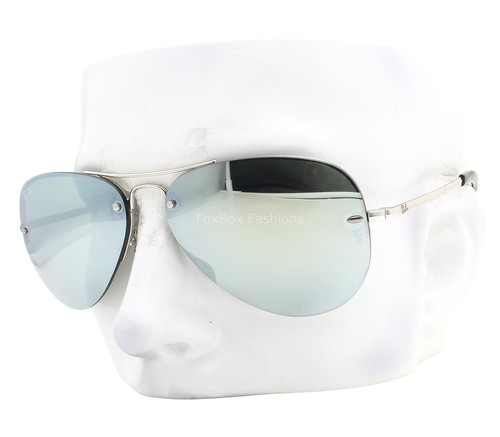 Ray-Ban Semi Rimless Aviator RB 3449 003/30 Sunglasses Silver 59mm with ...
