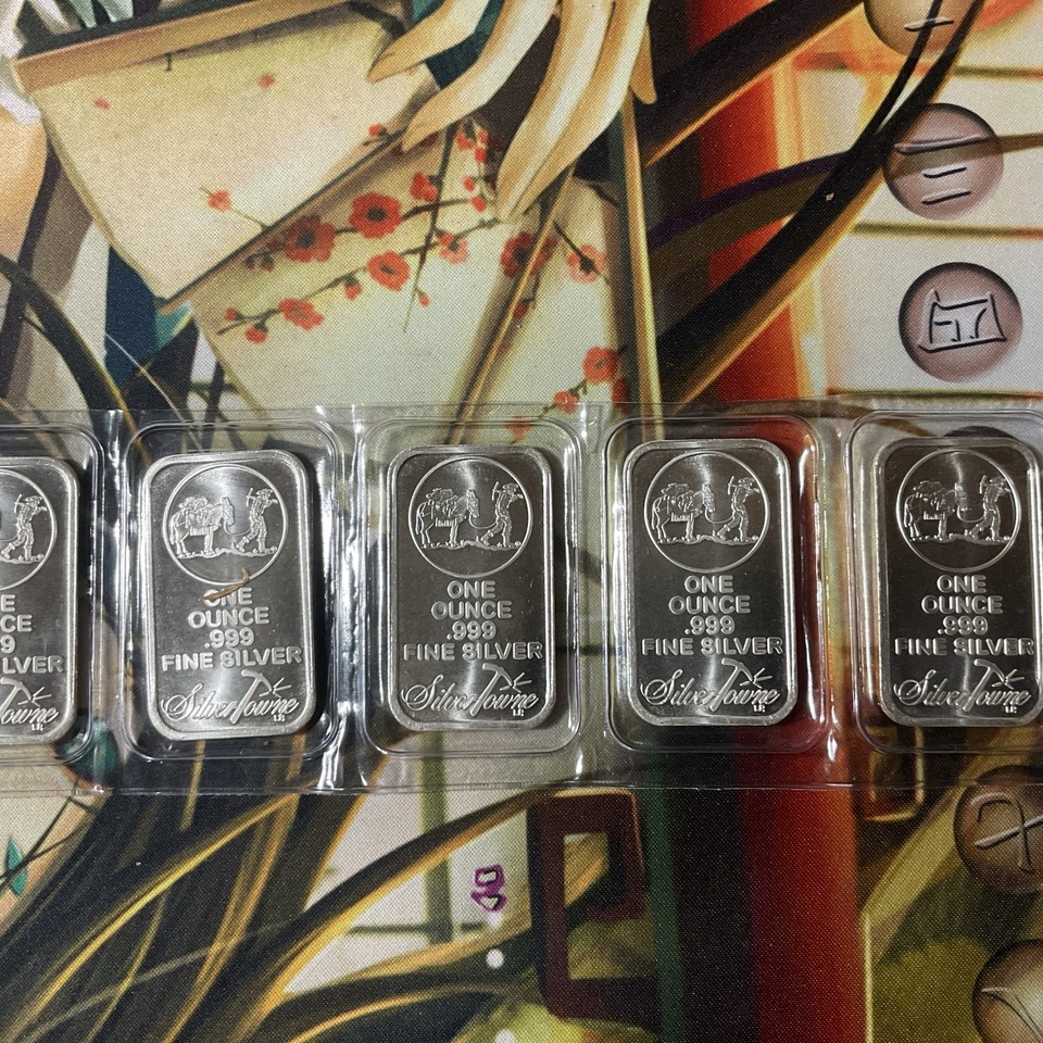 5 SILVERTOWNE 1-OZ. 999 SILVER BARS PROSPECTOR & MULE LOGO | eBay