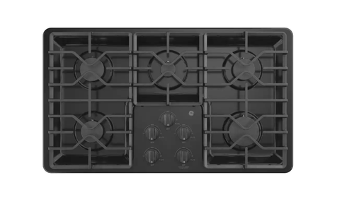 GE 36 in. Gas Cooktop in Black with 5-Burners With Power Boil ...