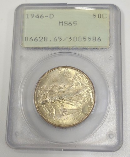 1946 D WALKING LIBERTY SILVER HALF DOLLAR! GRADED MS65 BY PCGS OLD HOLDER! | eBay