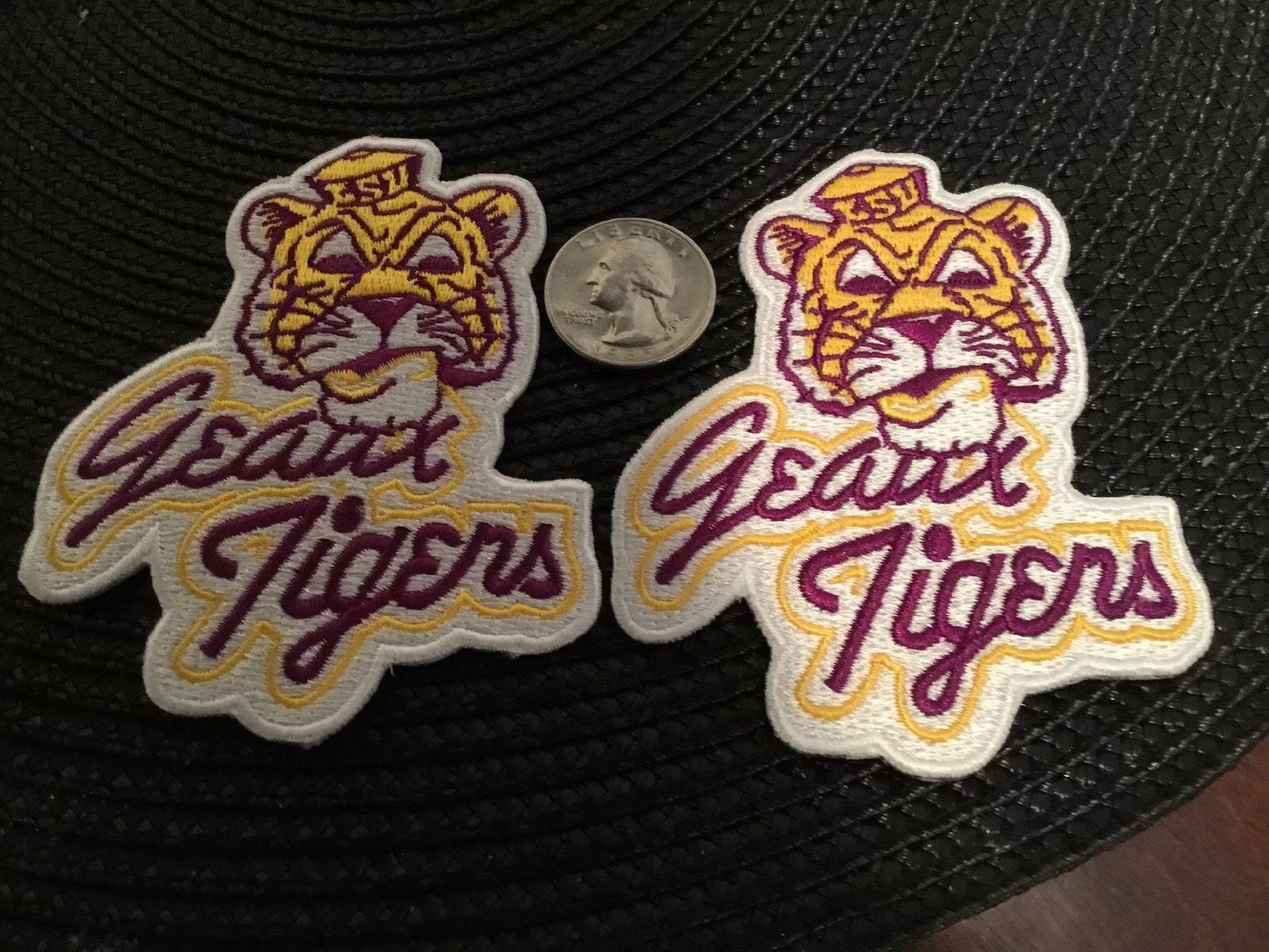 (2) LSU TIGERS GEAUX vintage iron on embroidered patches Patch Lot 3.5 ...