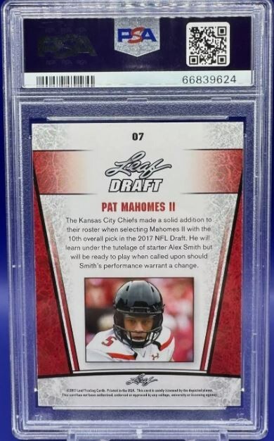 2017 Leaf Pat Patrick Mahomes II Special Release Draft Silver ROOKIE RC ...