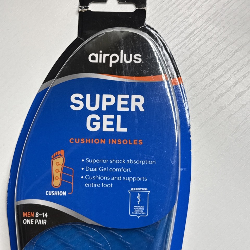 Airplus Super Gel Cushion Insole for Men’s Shoe Sizes 8-14 | eBay