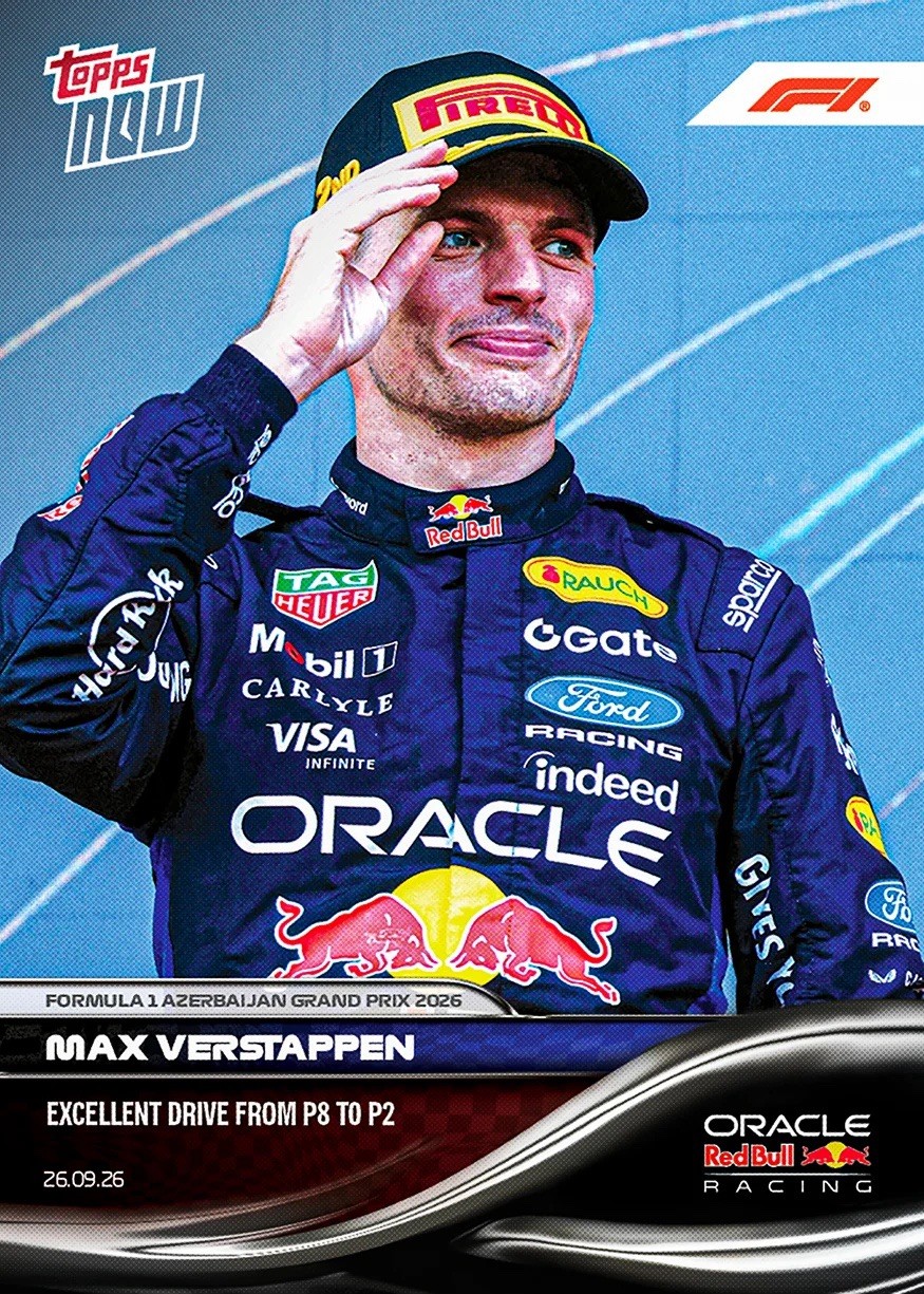Max Verstappen P8-P2 Azerbaijan GP F1 2026 Formula 1 Topps NOW Card 63 ...