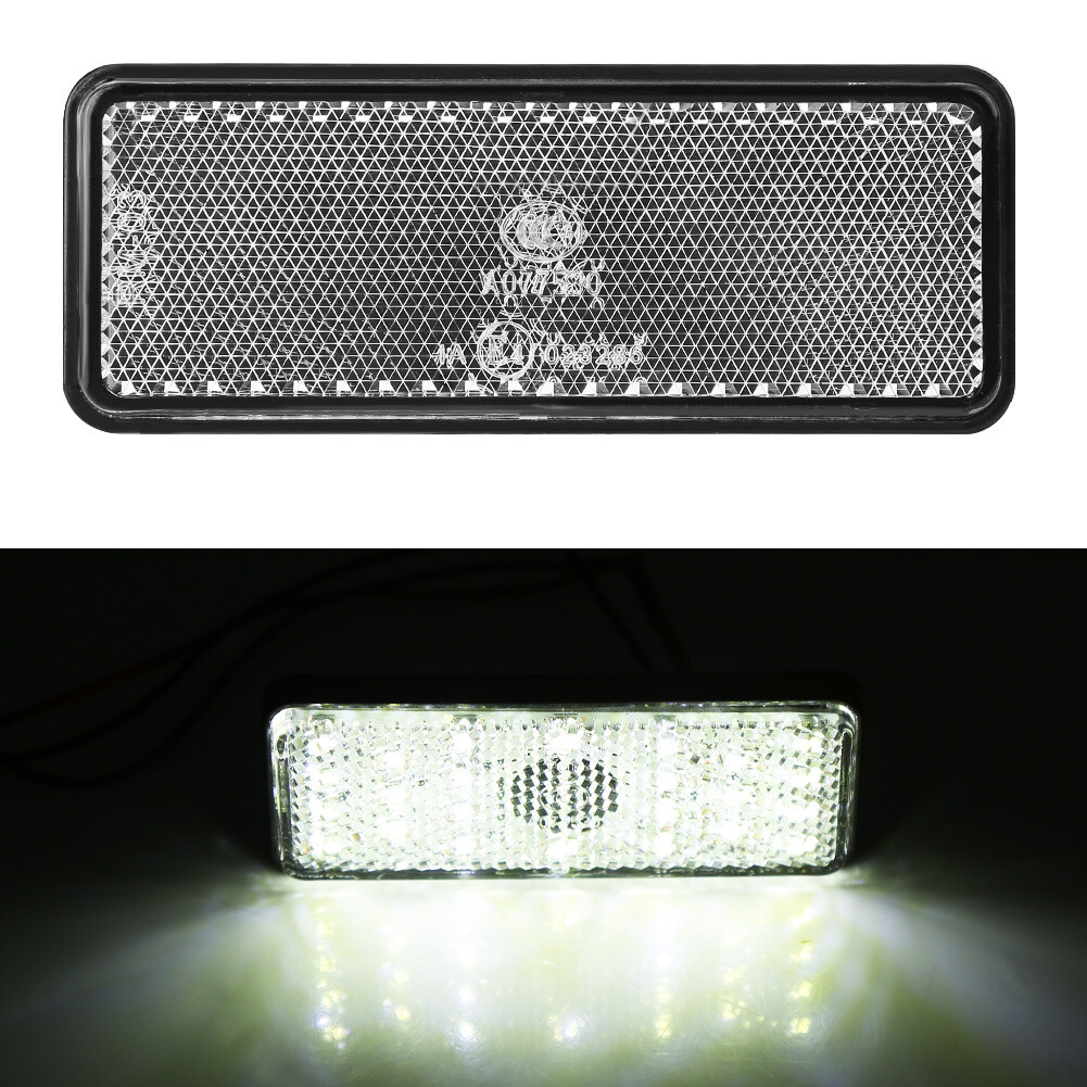 Motorcycle Scooter Moped Rectangle LED Reflector Tail Brake Light Stop ...