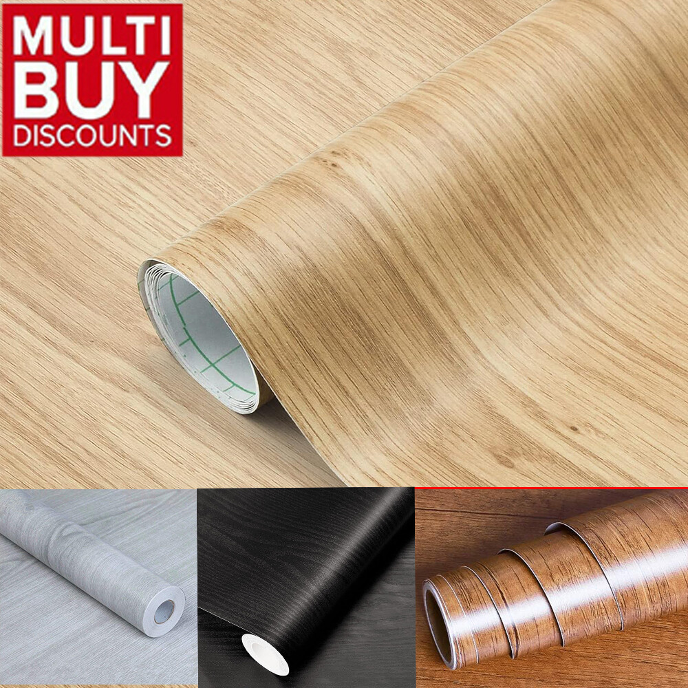 5M Wood Effect Vinyl Wrap Self Adhesive Film Stickers Worktop Covering ...