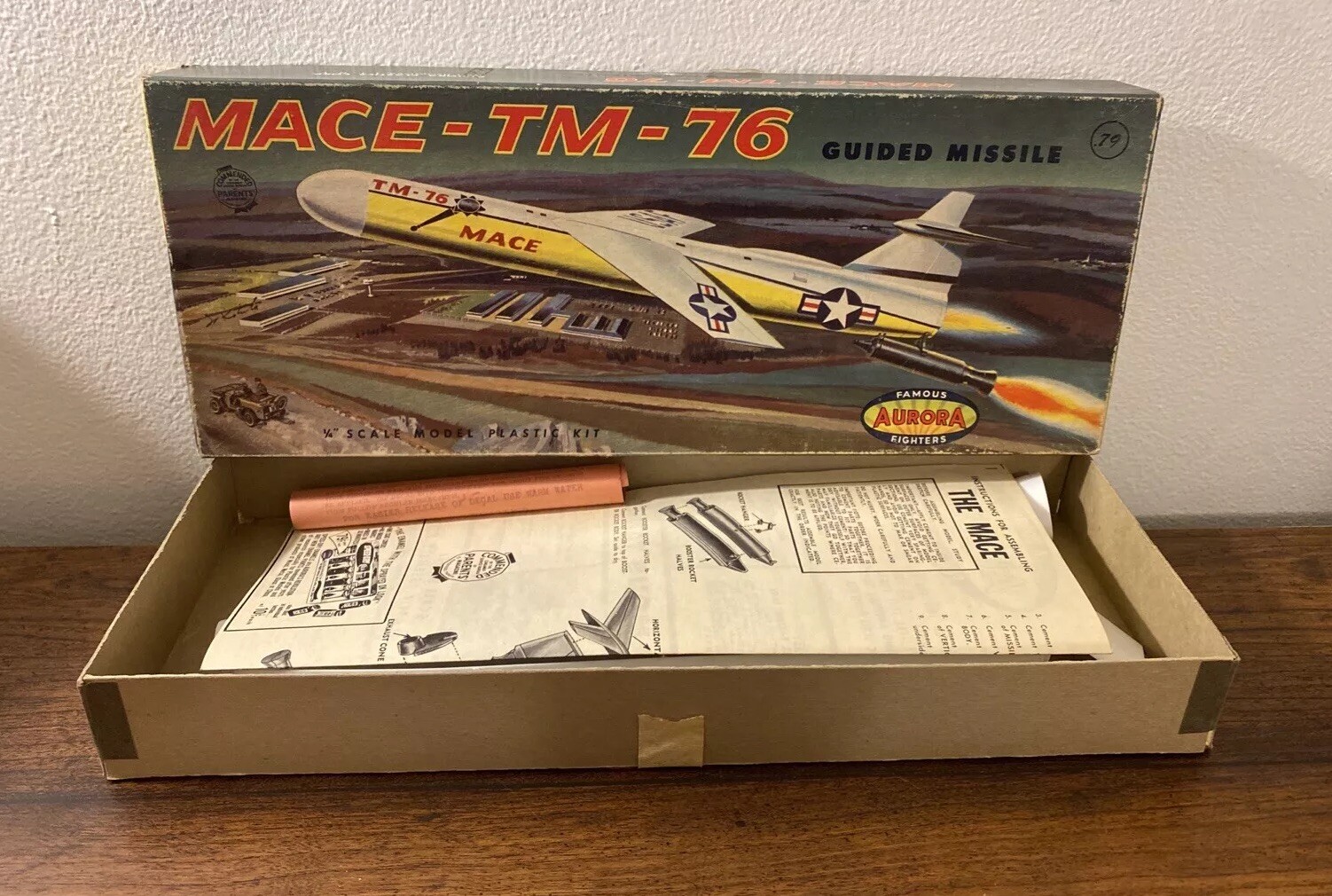 Vintage 1958 Aurora 130-79 Mace-TM-76 Guided Missile Model Plane Kit 1/ ...
