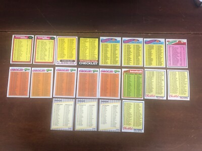 BASEBALL and FOOTBALL CHECKLISTS from '70s- Baseball Lot 12 cards ...