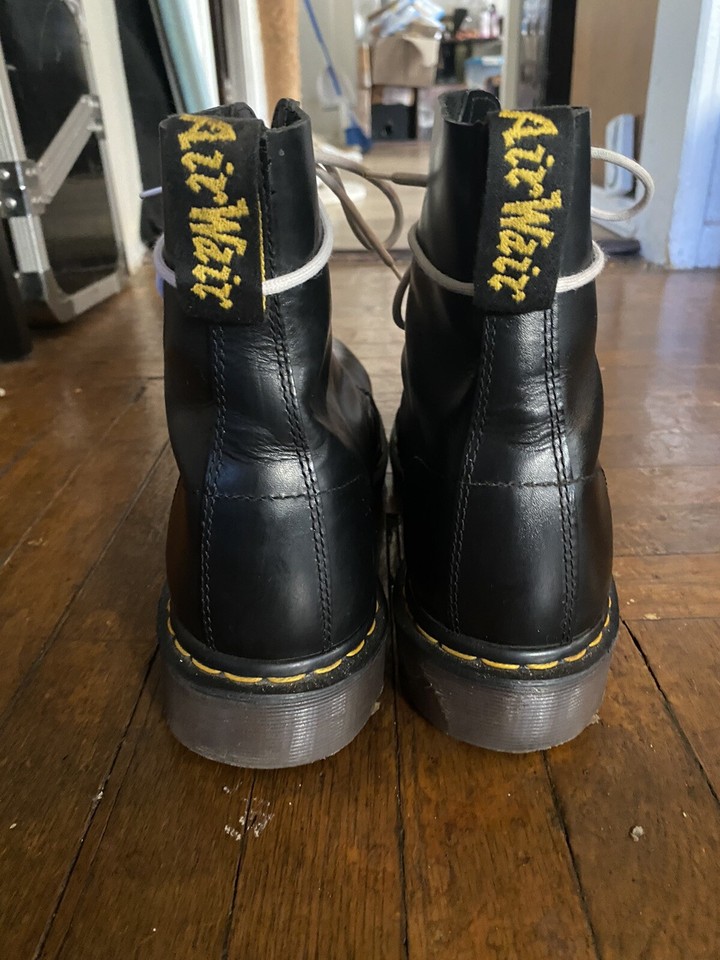 VINTAGE 80s DOC DR MARTENS Steel Toe Black Size 12 Boots UK 1985 ...