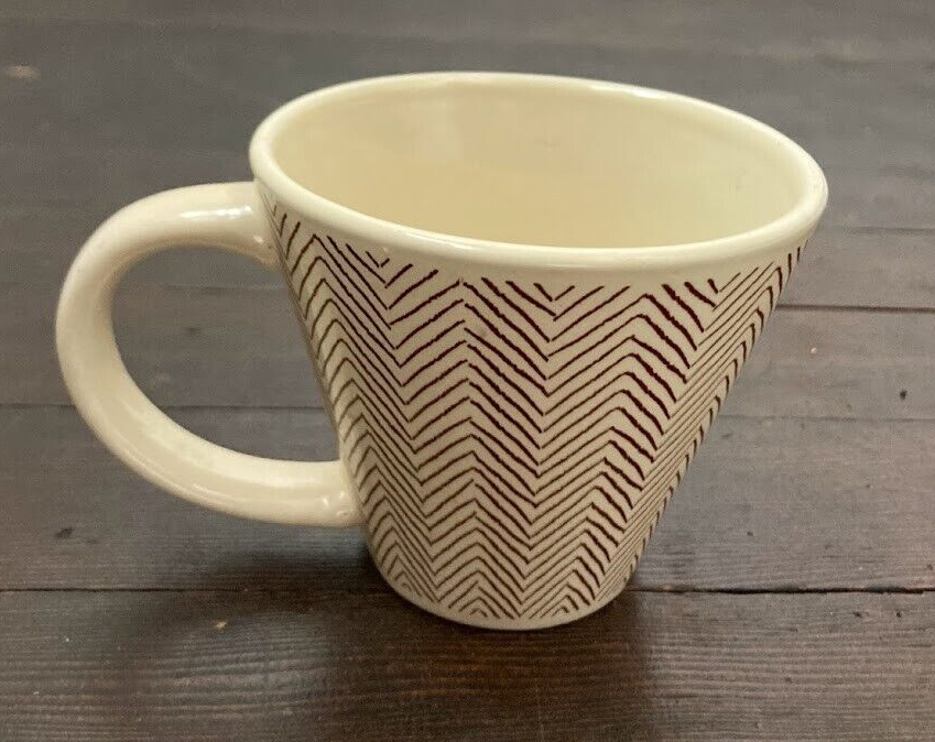 MSRF Design Studio Coffee Mug Retro Cream Beige Brown Chevron Stripes ...
