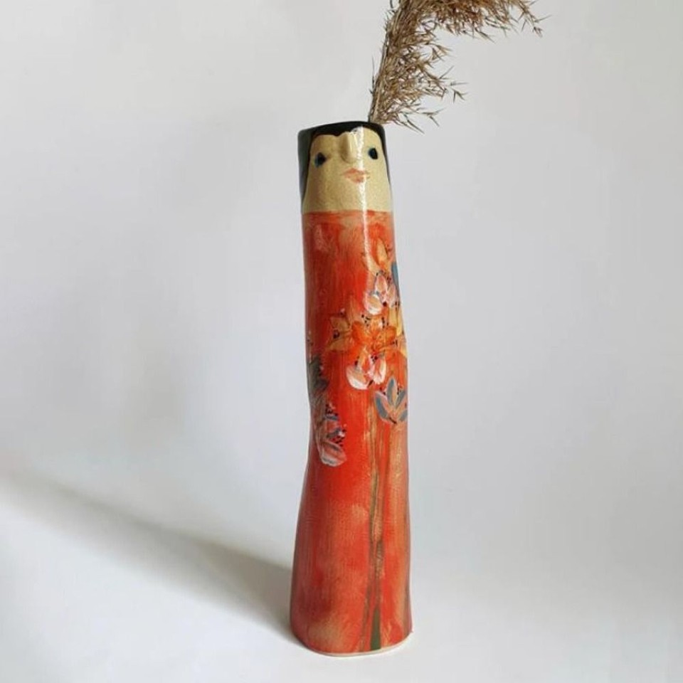 Character Hand Painted Bohemian Style Vases Spring Bud Vases Living ...