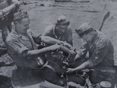 USMC mechanics repair a GE Gas Generator Pacific 1942 WWII WW2 Print ...