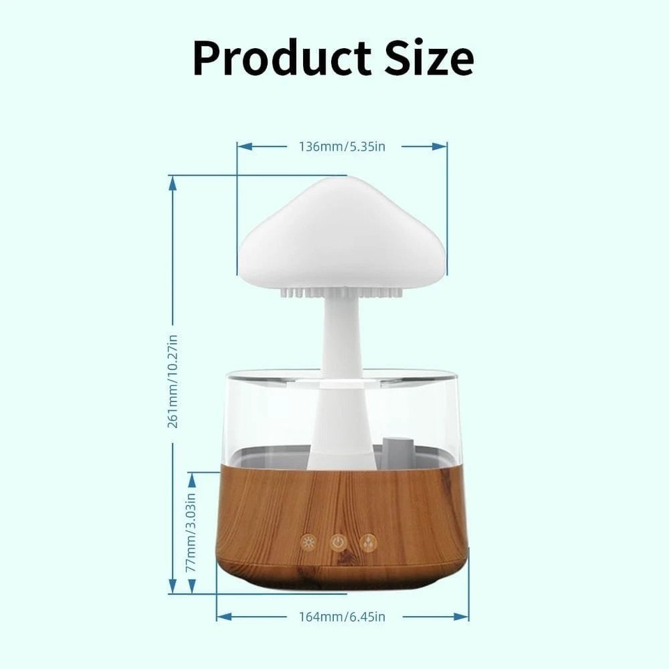 Rain Diffuser Cloud Humidifier 450ML Diffuser Water Drip Lamp ...