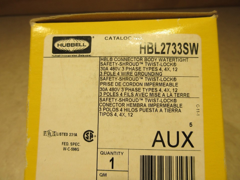 HUBBELL HBL2733SW CONNECTOR, IA0089 | eBay