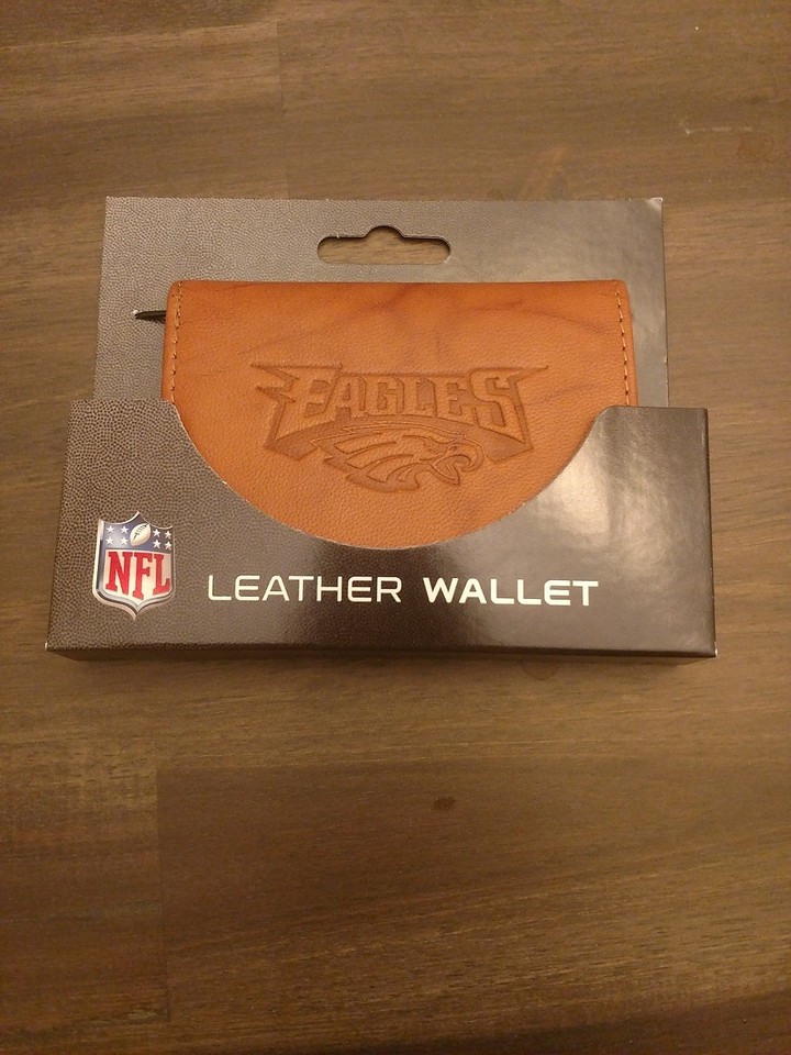 NFL tan tri-fold leather wallet Pick your team | eBay