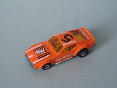 Lesney Matchbox Superfast 44 Ford Boss Mustang White Tampo DARK Orange ...