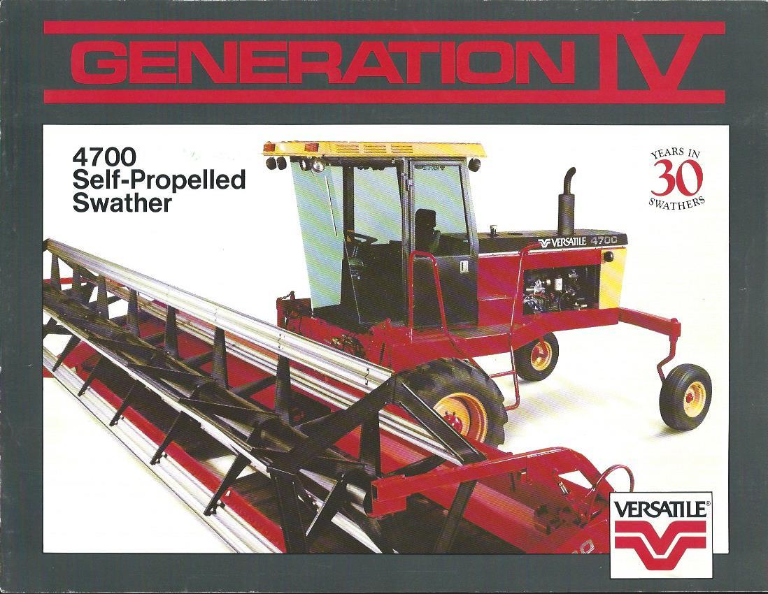 Farm Equipment Brochure - Versatile - 4700 Self-Propelled Swather c1986 ...