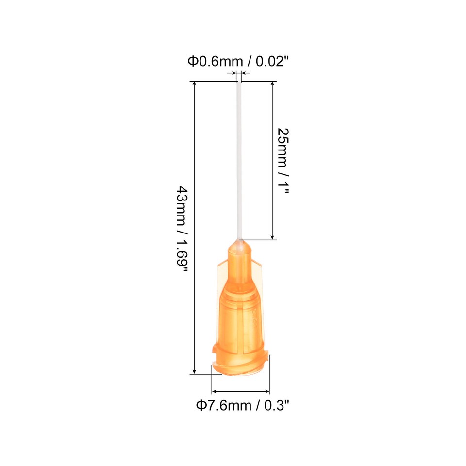 50Pcs 23G Dispensing Needles, 1" PTFE Needle Tips with Flexible Needle ...