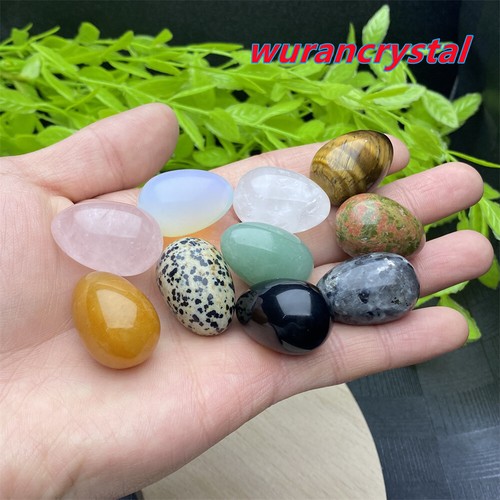 10pcs Natural Mix Egg Quartz crystal skull carved pendant Healing point ...