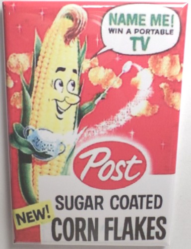 Sugar Coated Corn Flakes Vintage Cereal Box 2" x 3" Refrigerator Locker ...
