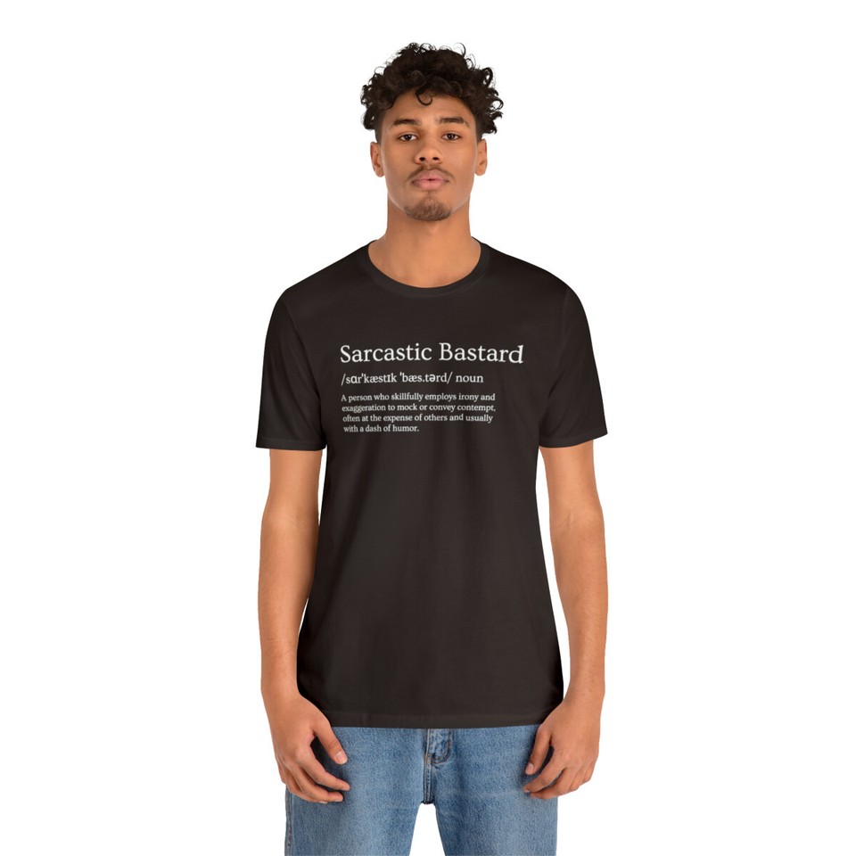 MEN'S SARCASTIC Bastard Definition T-Shirt - Soft Cotton Blend - Sizes ...