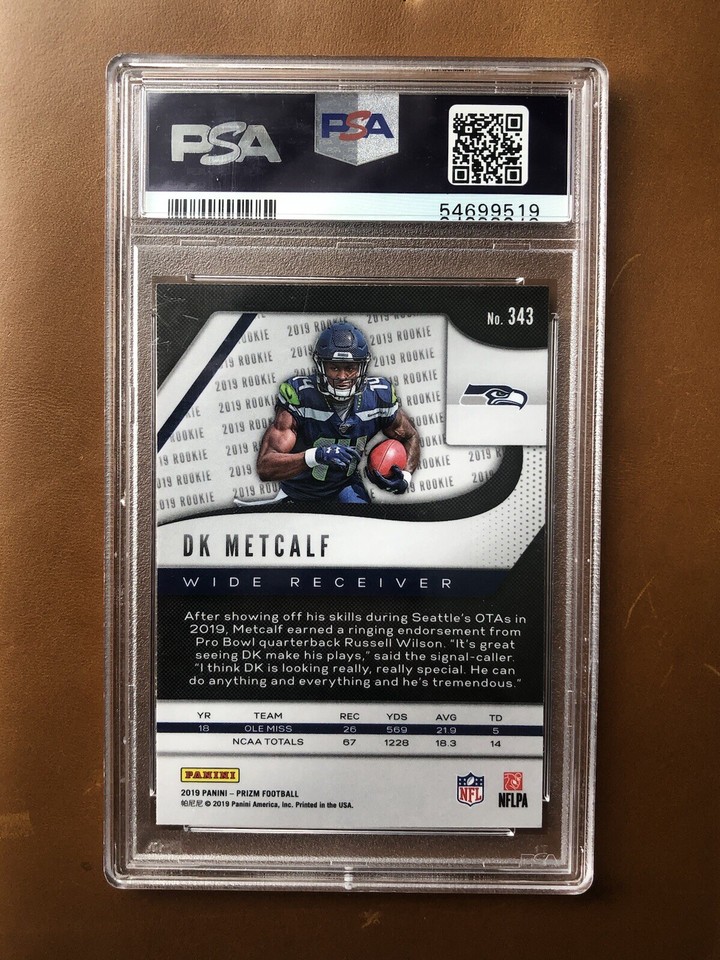 2019 DK Metcalf PSA 9 Panini Prizm Rookie Football Card #343 Seattle ...