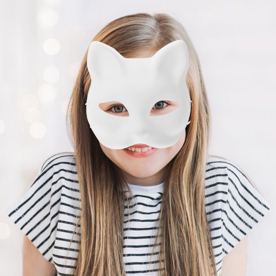 6PCS Paper Masks Masquerade Cosplay Masks Blank Fox DIY Kids Dress ...