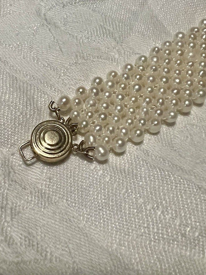 Vintage Art Deco Woven Pearl Wide Collar Necklace “Collier De Chien ...
