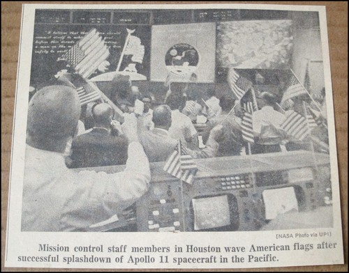 1969 Mission Control Celebrates Apollo 11 Clipping Photo 5.25"x4.5 ...