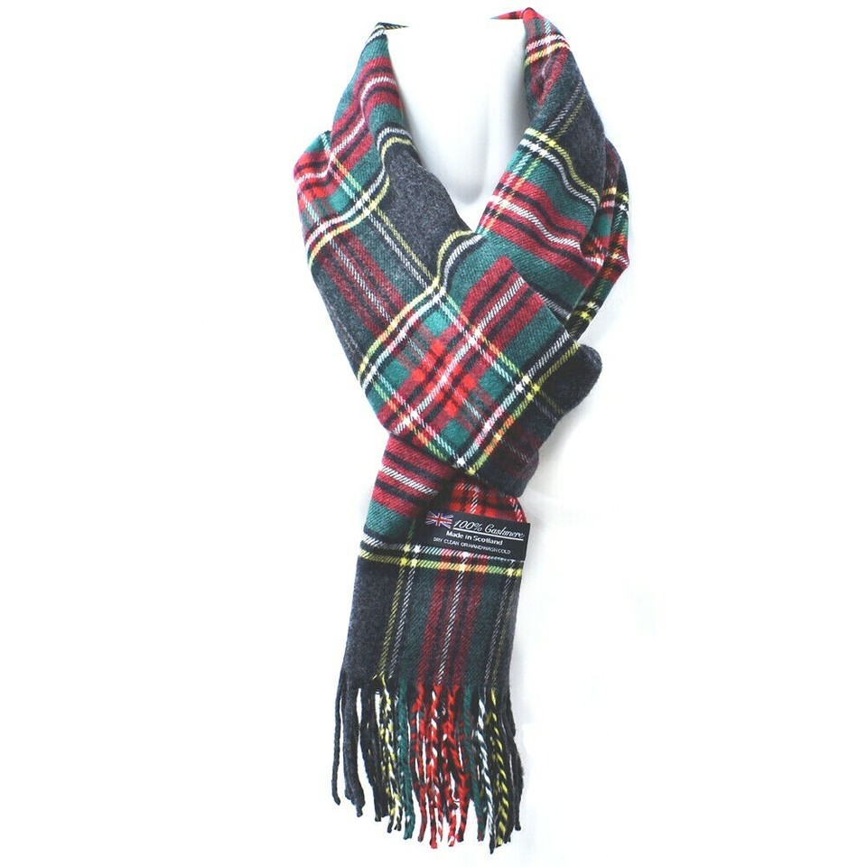 Winter Unisex 100% Cashmere Warm Checked Scarves Wool Scotland Made ...