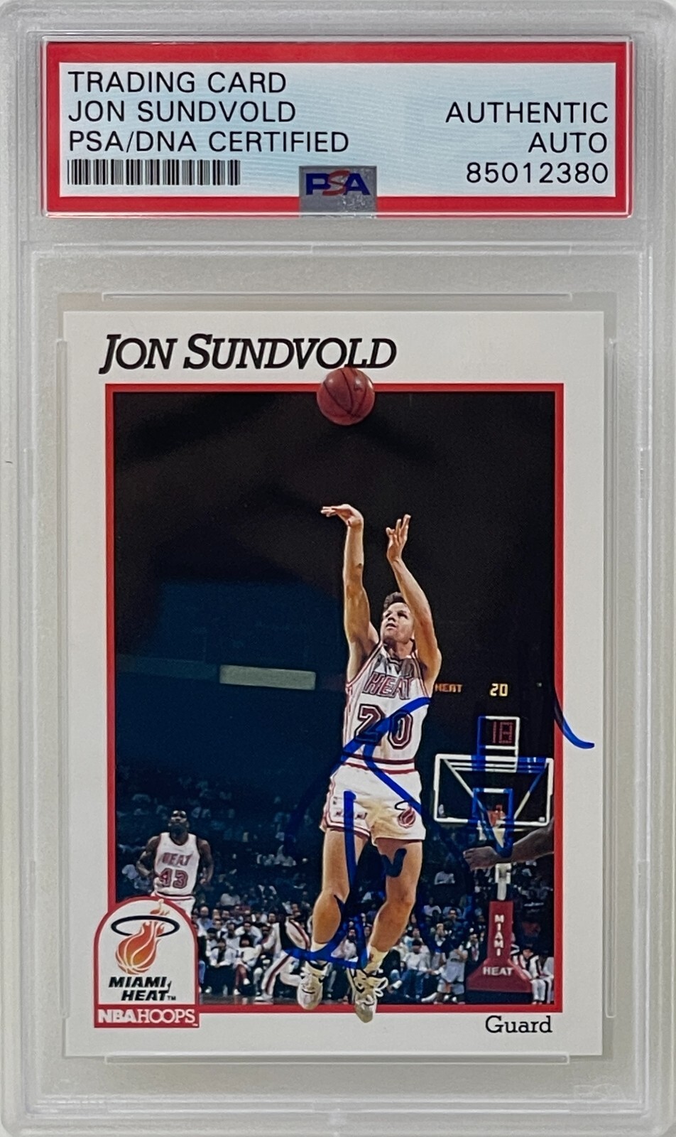 Jon Sundvold Signed 1991 NBA Hoops Miami Heat Basketball Card #389 PSA ...