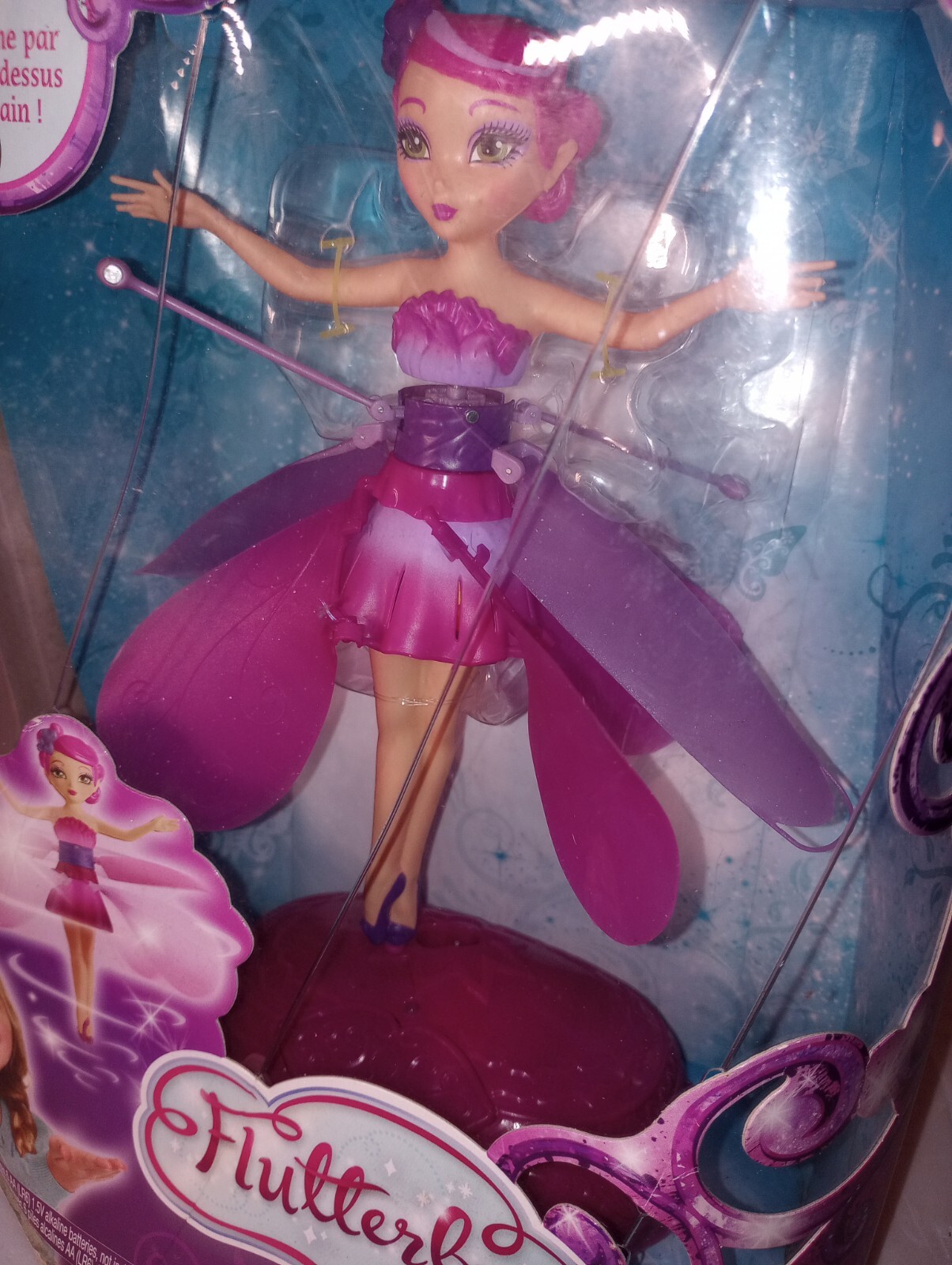 Flutterbye Flying Flower Fairy Pink Doll Figure Magically Flies Girls ...