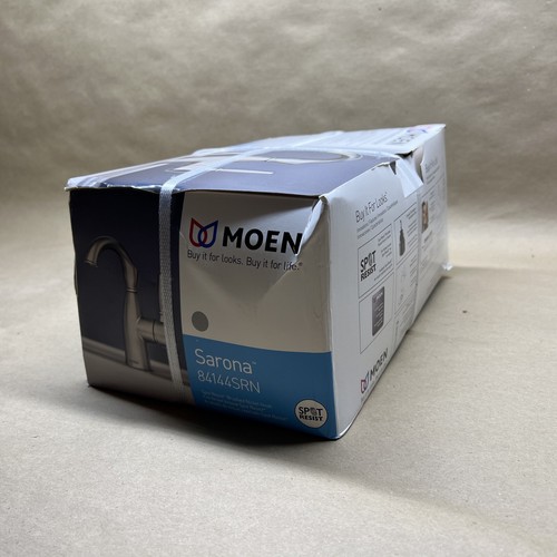 NEW Moen 84144 SRN Sarona 1.2 GPM 1 Hole Bathroom Faucet - Brushed ...