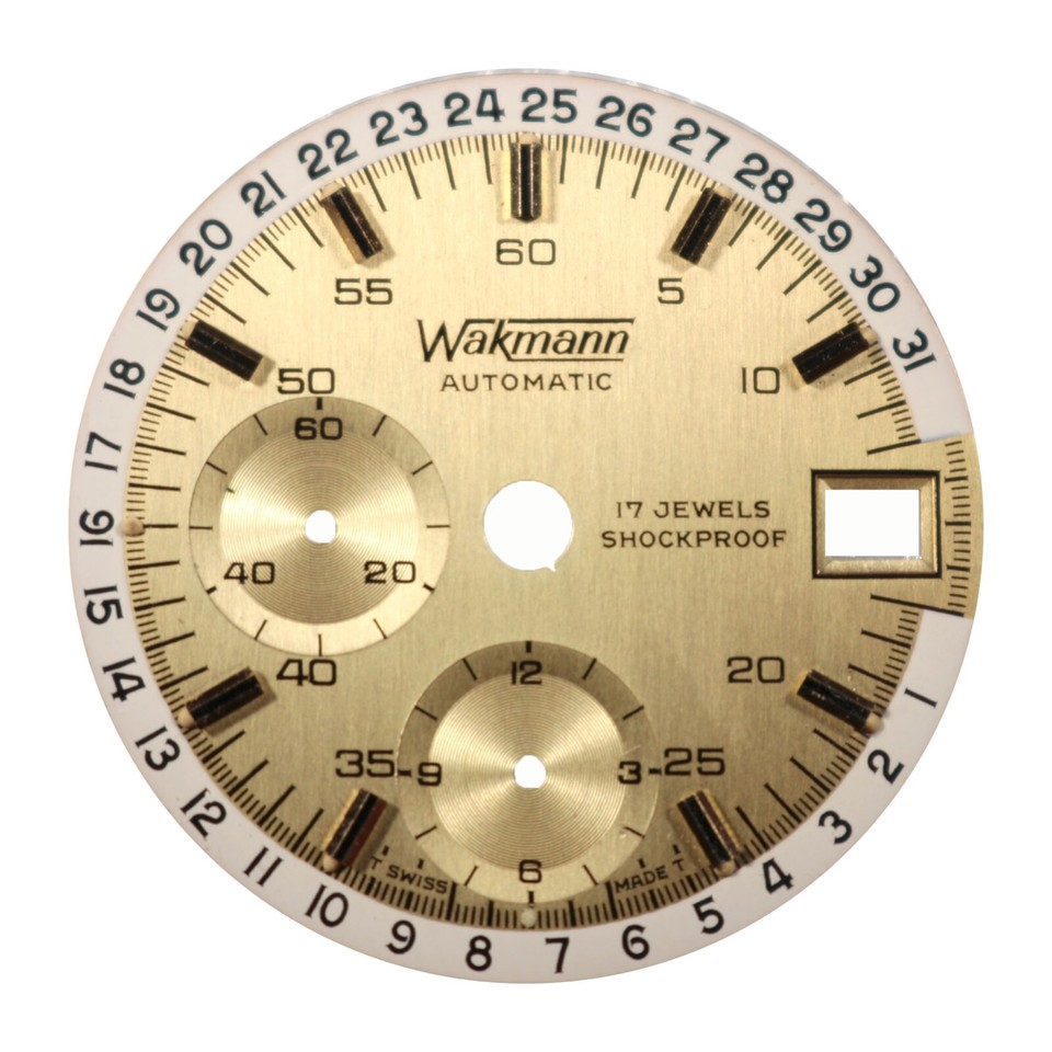 Wakmann Regate chronograph watch dial, Lemania 1341, NOS | eBay