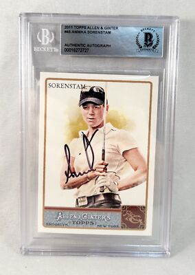 Annika Sorenstam Signed Trading Card 2011 Allen & Ginter Beckett BAS 2 ...