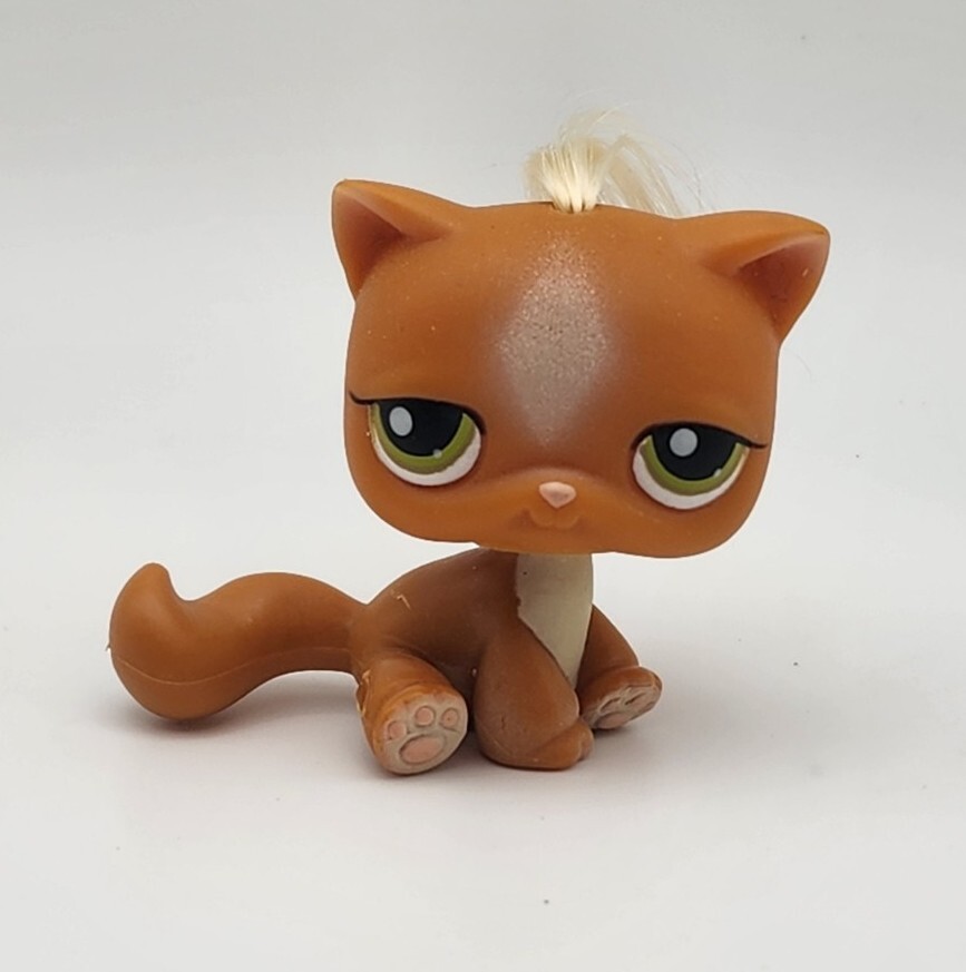 Authentic Hasbro Littlest Pet Shop LPS #226 Orange Shorthair Cat Green ...